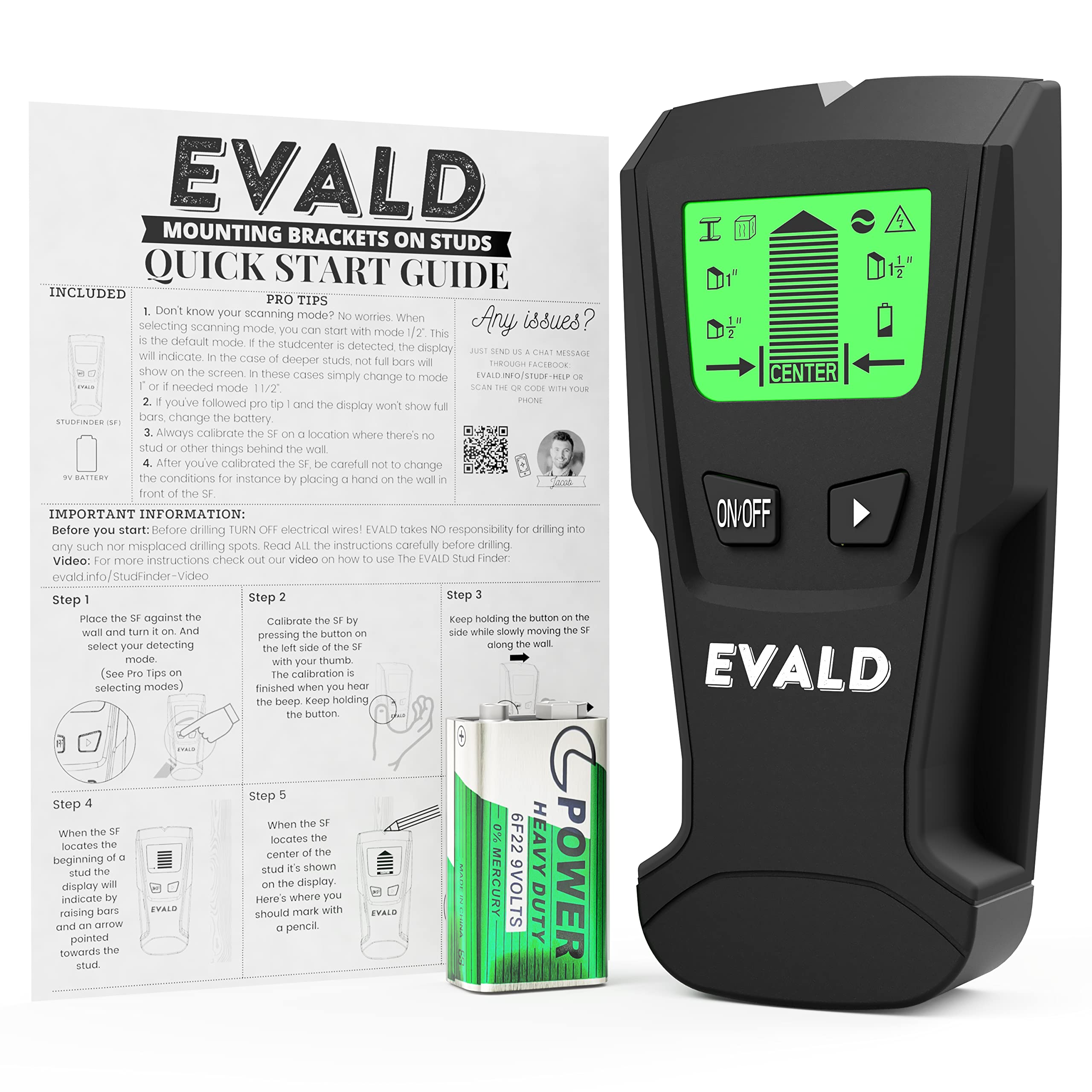 Electronic Stud Finder Wall Scanner with Electric Wire Locator ...