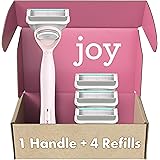 Amazon.com: joy Razors for Women, 1 Handle, 4 Razor Blade Refills, Teal ...