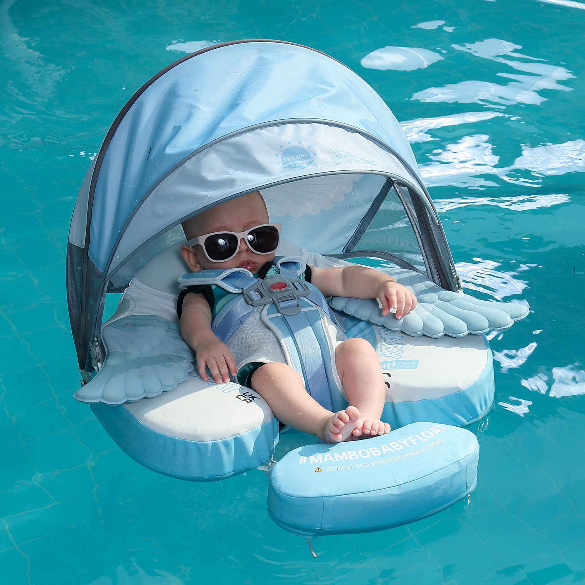 Mambobaby Float with Canopy Baby Swimming Pool Float Non Inflatable ...
