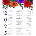Amazon.com: 2025 Year at a Glance Calendar - Bold Colorful Flowers ...