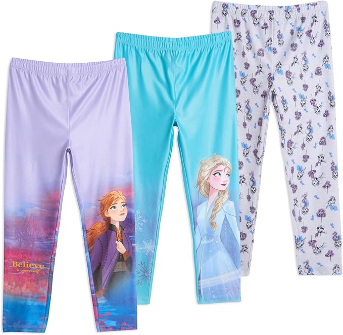 Amazon.com: Disney Frozen Princess Anna Queen Elsa 3 Pack Leggings Set ...
