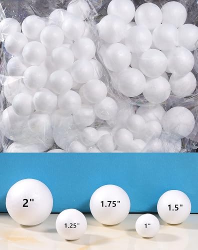 124 Pack Craft Foam Balls - 5 Sizes - Bulk Foam Craft Balls ...