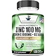 Amazon.com: Zinc 100mg, Vitamin C 1000mg, Vitamin D 5000IU per Serving, Immune Support for ...