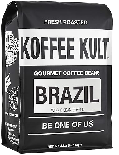 Koffee Kult Medium Roast Brazil Coffee Beans - 100% Single Origin ...