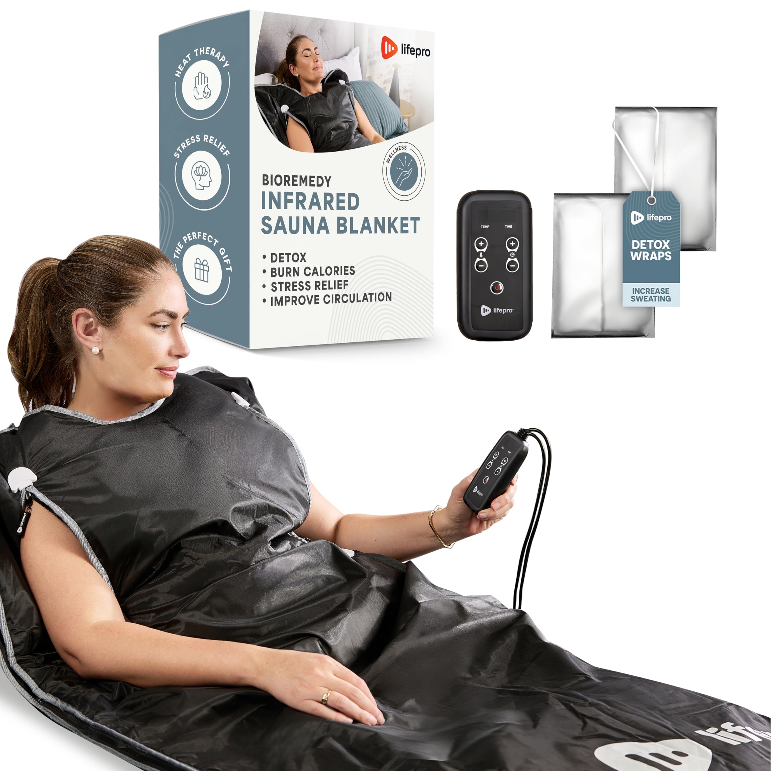 LifePro BioRemedy Infrared Sauna Blanket - Portable Far Infrared Home ...