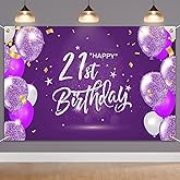 Amazon.com: KatchOn, Blue and Gold Happy 21st Birthday Banner - XtraLarge, 72x44 Inch | 21st ...