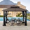 Sunjoy Hardtop Gazebo 10 x 12 ft. Outdoor Heavy Duty Steel Frame ...