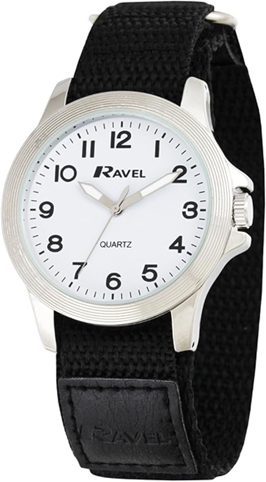 Ravel Easy Read Work Watch with Fast Fit Action Grip Velcro Strap Men's ...