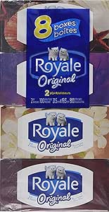 Royale Original 2 Ply Facial Tissue, Soft & Strong, 8 Tissue Boxes, 100 ...