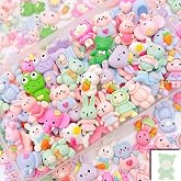 Amazon.com: 100pcs Slime Charms Cute Set, Bulk Mixed Resin Charms Set ...