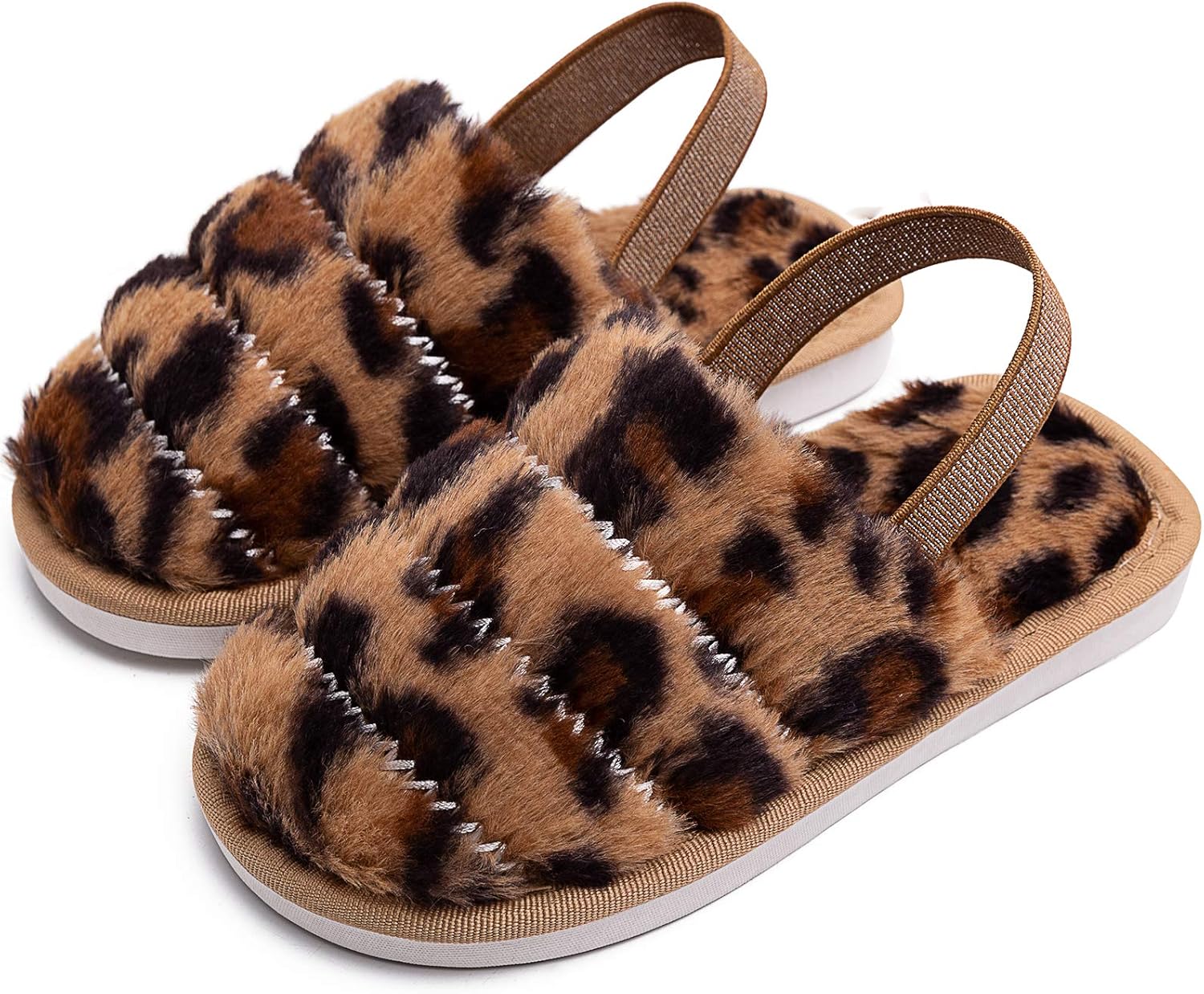 Amazon.com | techcity Kids Fluffy Fuzzy Slippers Open Toe House Home ...