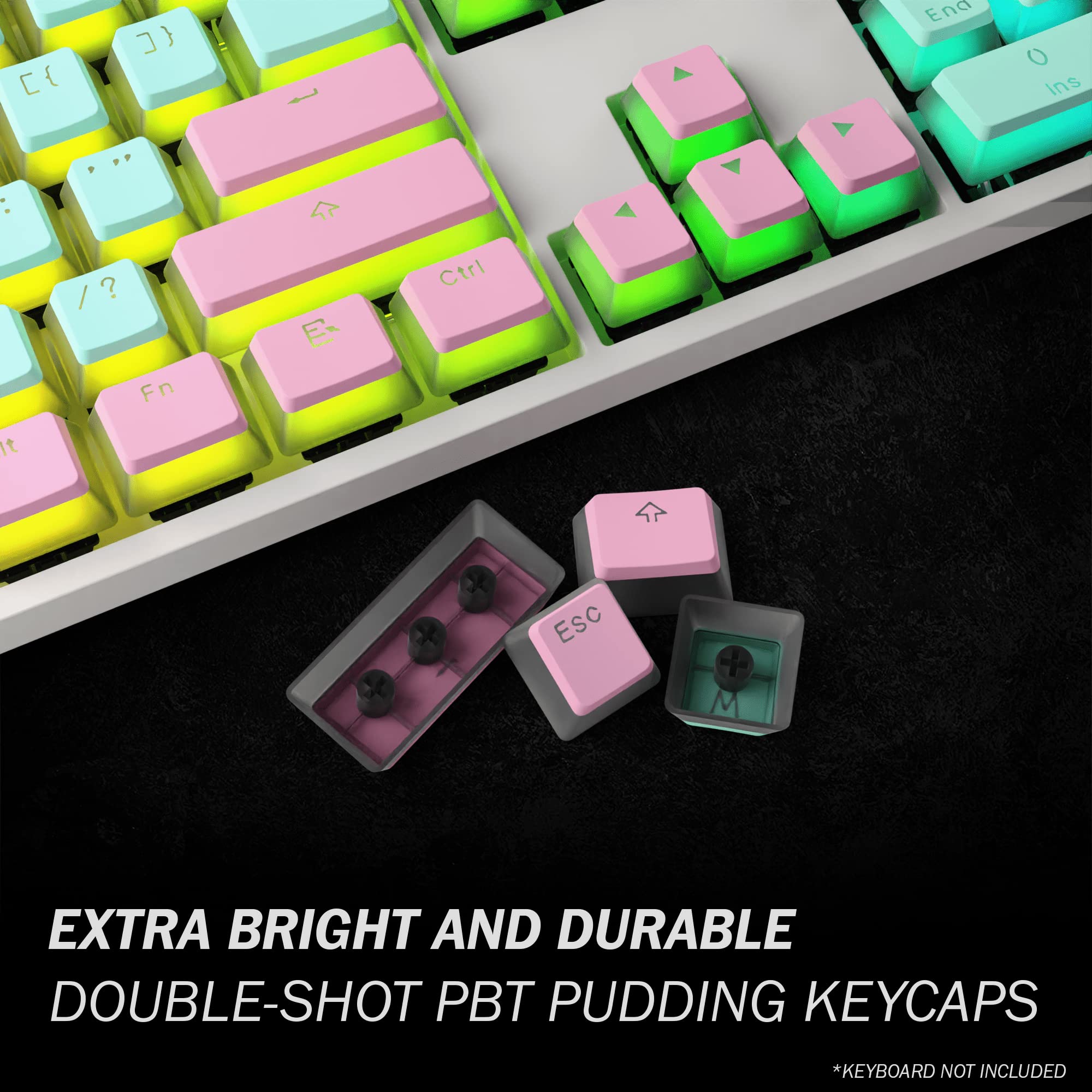 Mua HK Gaming Pudding Keycaps | Doubleshot PBT Keycap Set | Full 108 ...