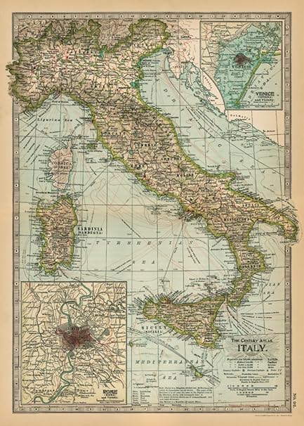 Cavallini Papers & Co Italy Map Poster - The Century Atlas: Amazon.co ...