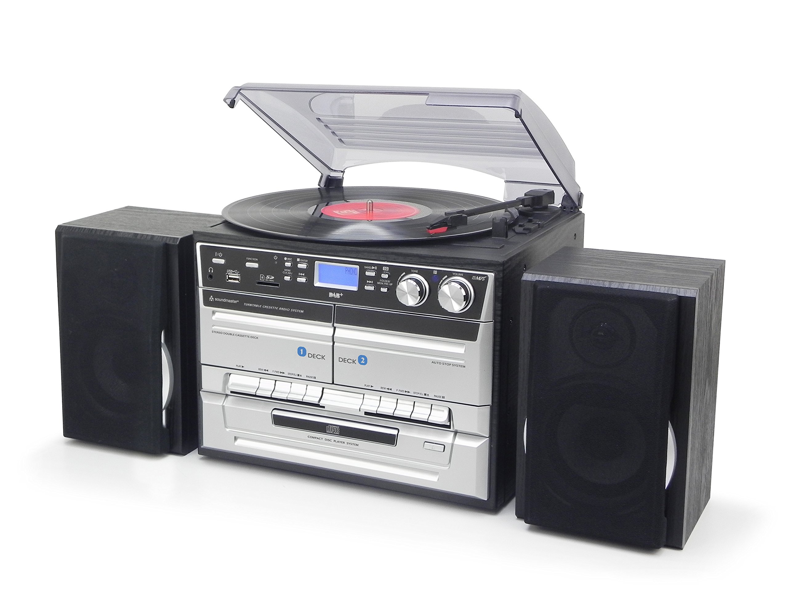 Hi fi system with turntable and cd player