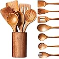 Amazon.com: Wooden Spoons for Cooking - 8-Piece Wooden Kitchen Utensil ...