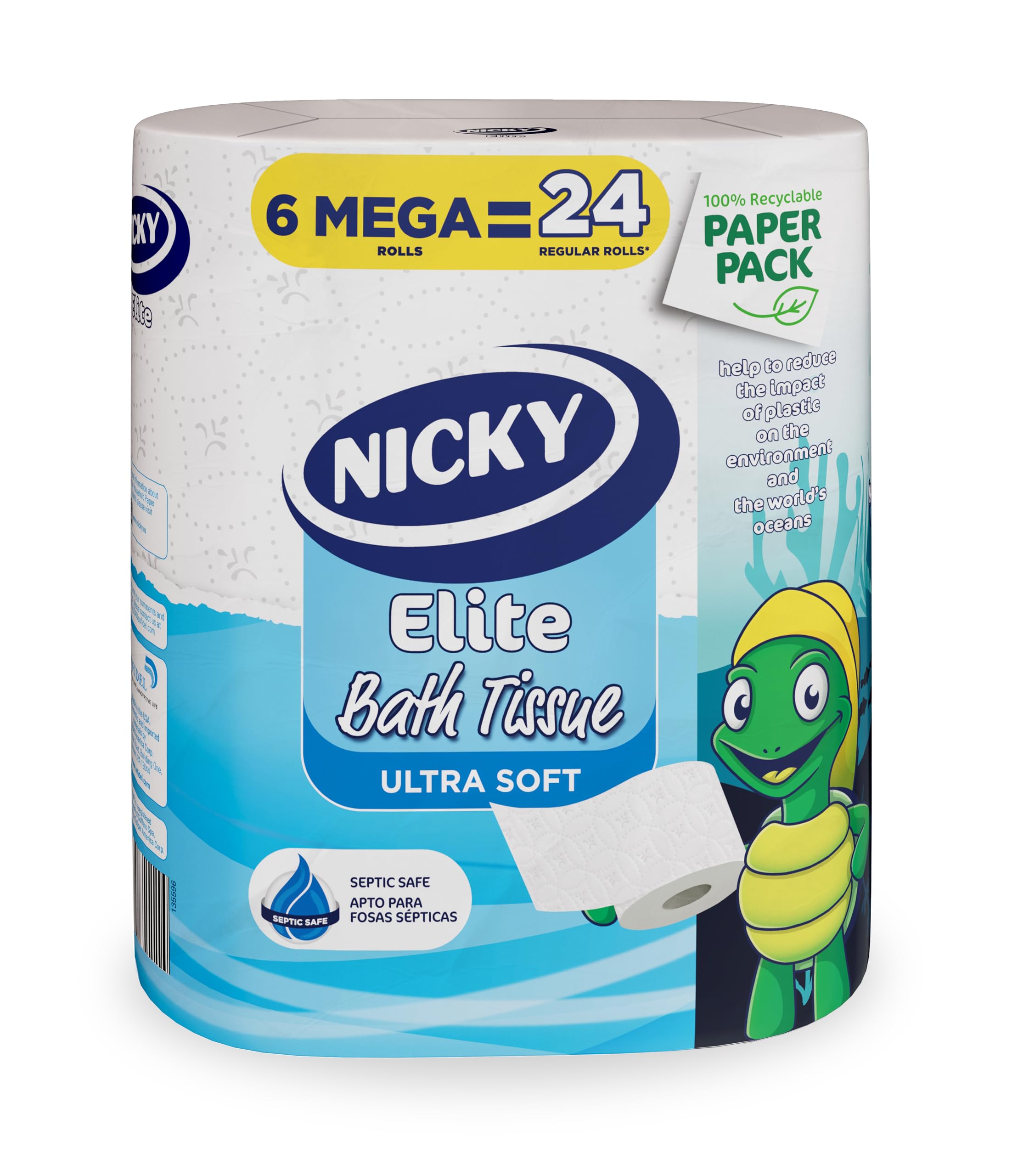 Nicky Elite Toilet Paper with Recyclable Paper Packaging, 36 Ultra Soft ...