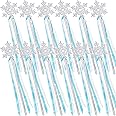 Amazon.com: Gejoy 12 Pieces Frozen Snowflake Wand Silver Snowflake ...
