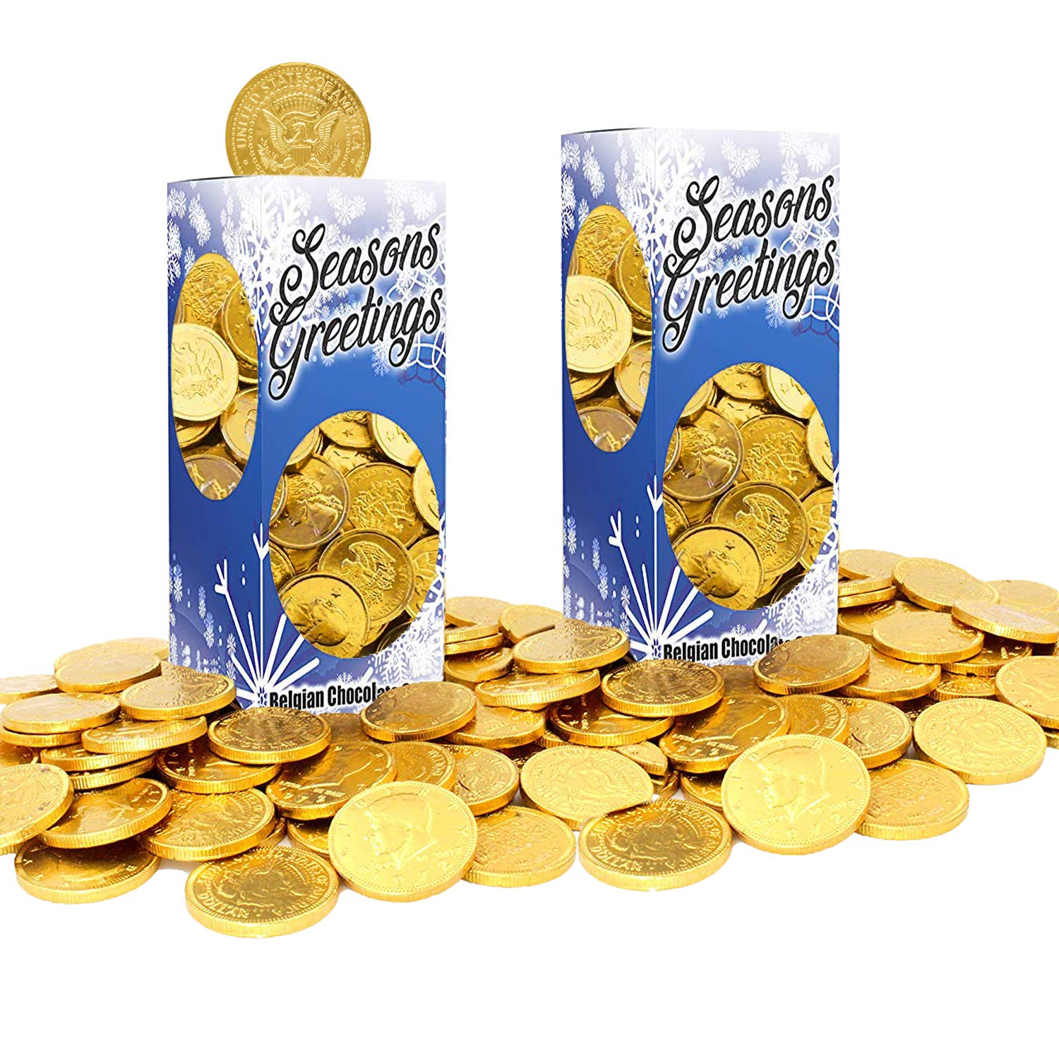 The Dreidel Company Seasons Greetings Milk Chocolate Gold Coins ...