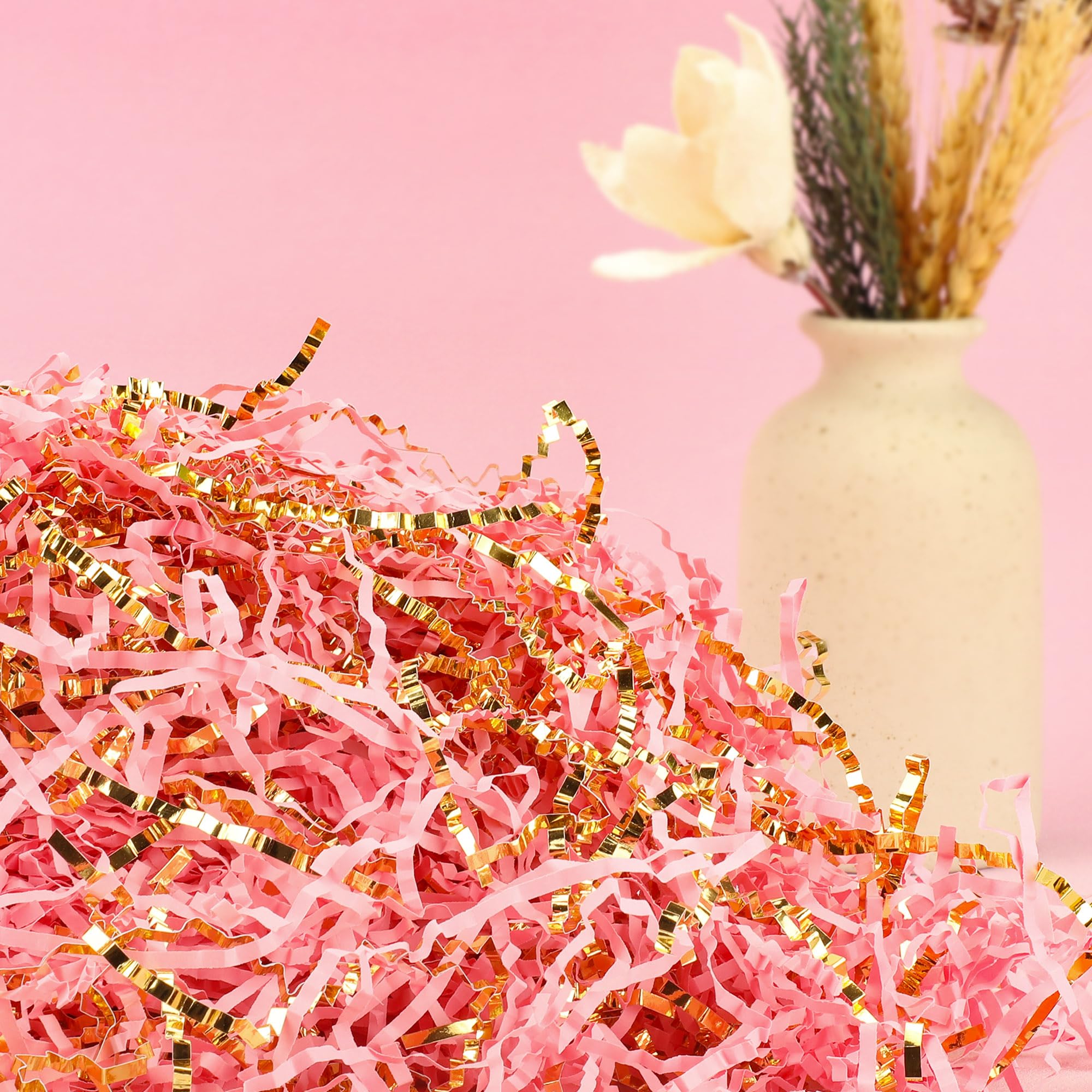 TCAIRG - 2 LB - Gold & Pink - Mixed Color Shred Filler Crinkle Cut ...