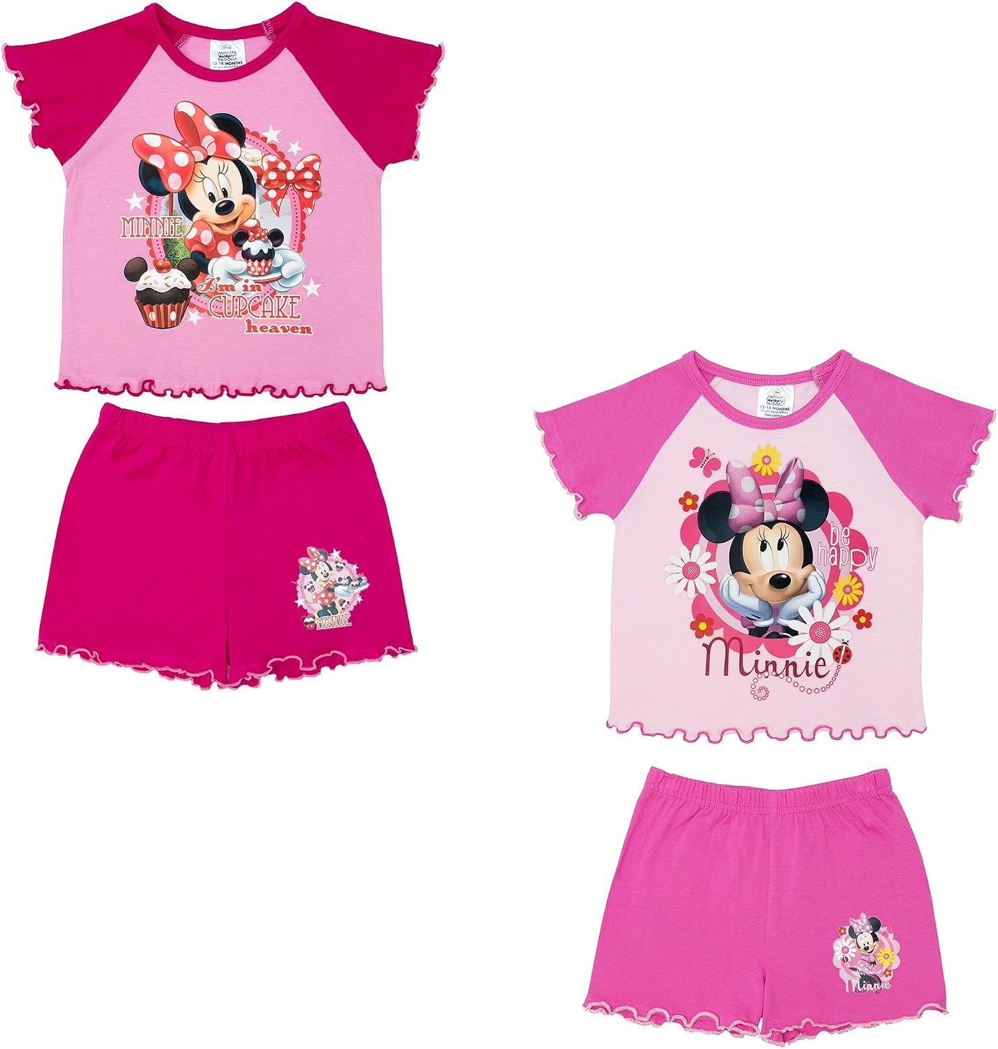 2 Pack Disney Minnie Mouse Toddler Girls Pyjama Short S - 3-4 Years (98 ...