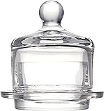 KitchenWorks Small Round Glass Butter Dish with Dome Lid: Amazon.co.uk ...