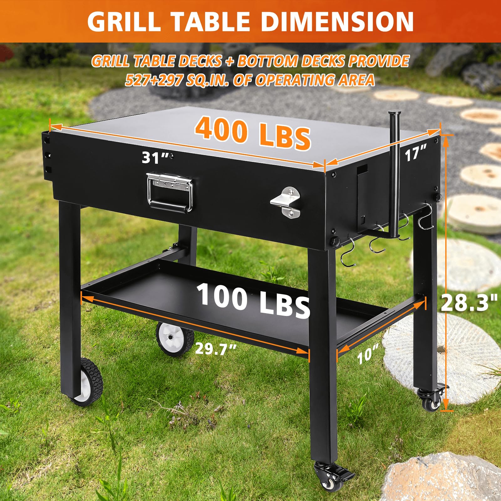 Mua Foldable Grill Table Cart for Ninja Woodfire OG700, Blackstone ...