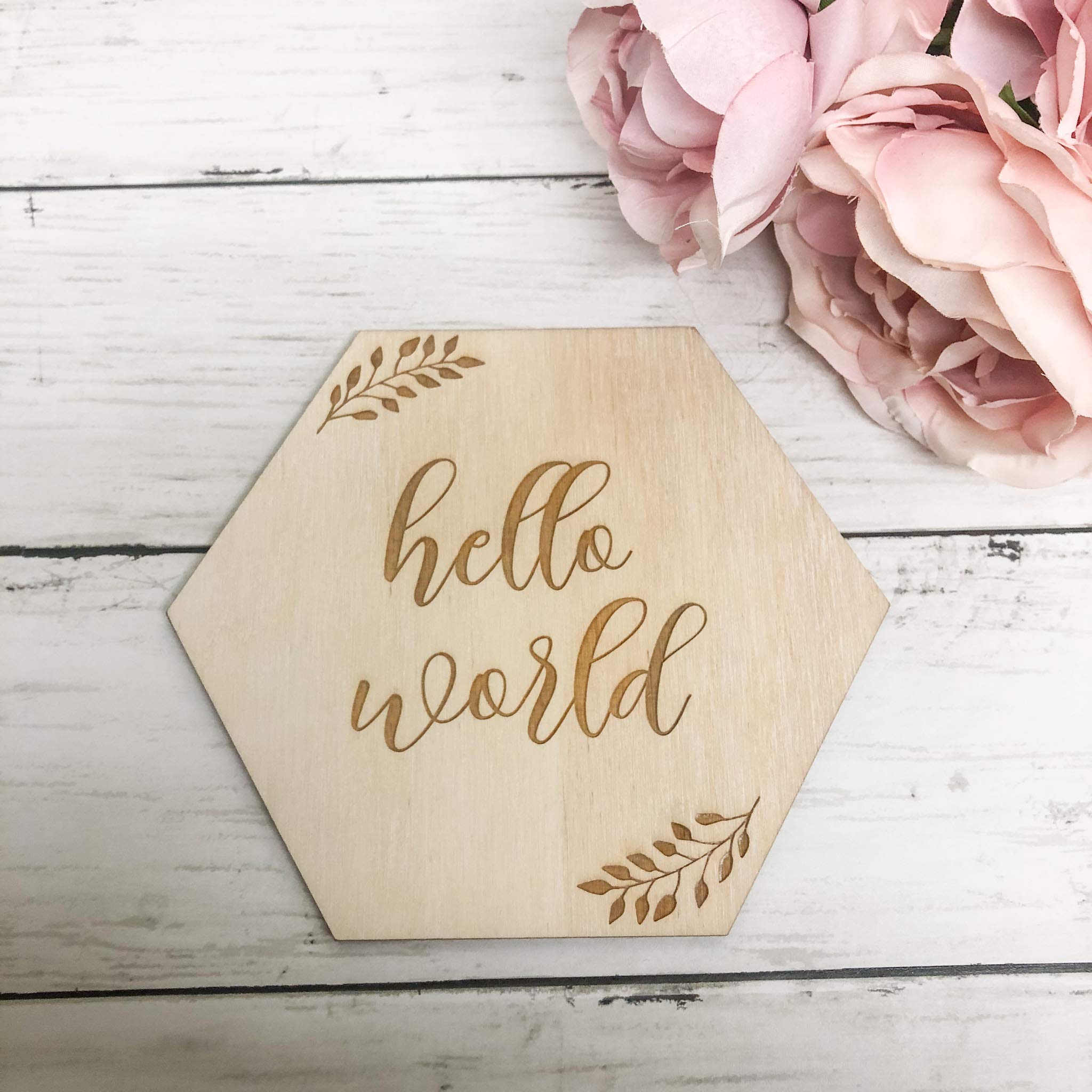 Hello World Birth Announcement Sign Baby Announcement Sign Floral Baby ...