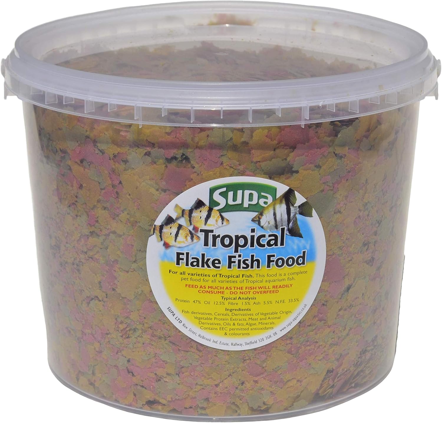 Supa Aquarium Tropical Fish Flake Food, 3 Litre Bucket, Premium Quality ...