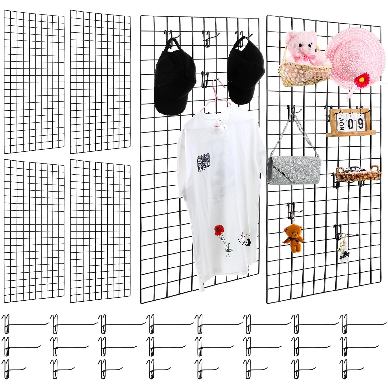 Mua Hicarer 6 Pack Gridwall Panels Set, 2 x 4ft Metal Grid Wall Panel ...