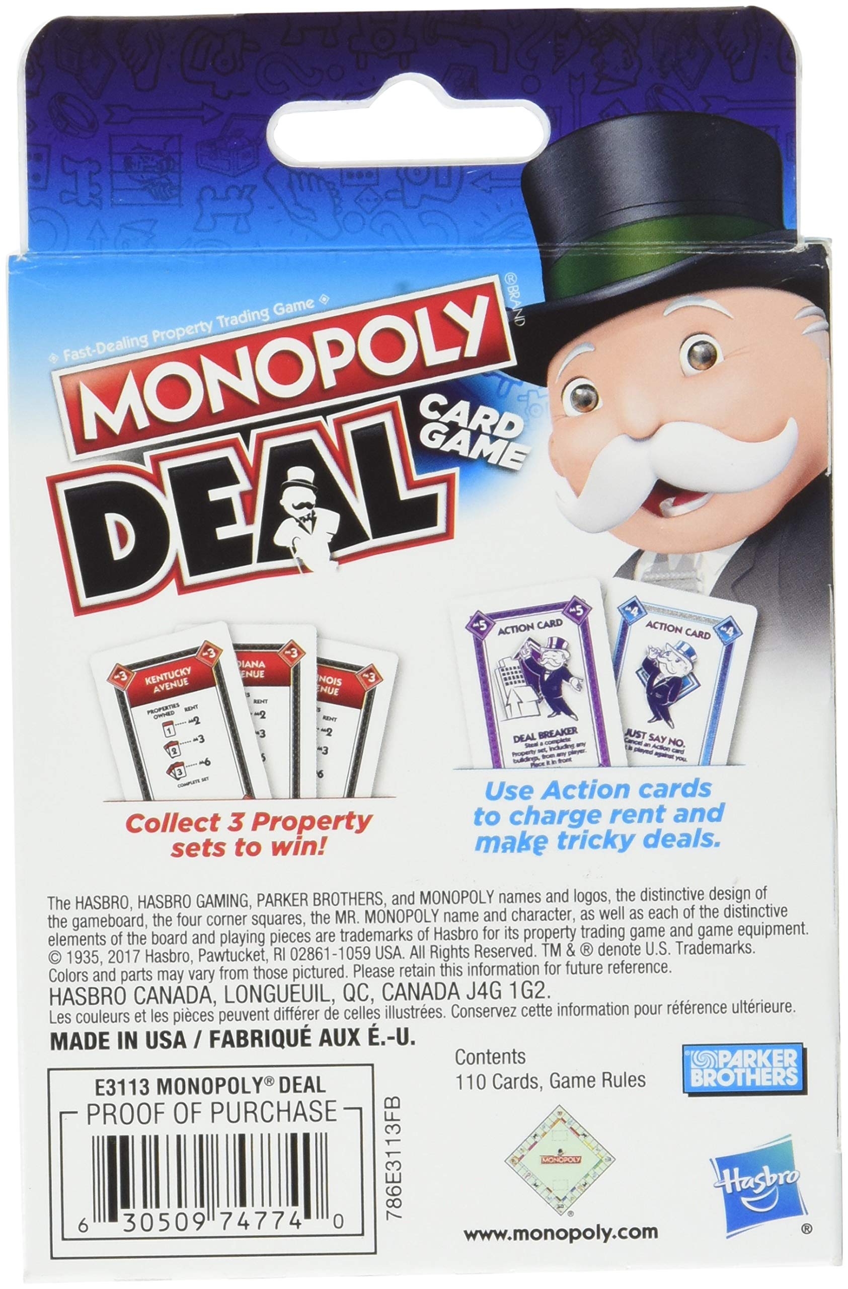 Monopoly Deal Quick-Playing Card Game for Families, Kids Ages 8 and Up ...