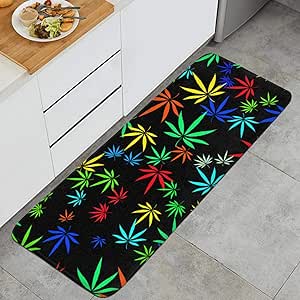 HYUSDW Weed Marijuana Leaves Cannabis Floor Runner Rugs Long Kitchen ...