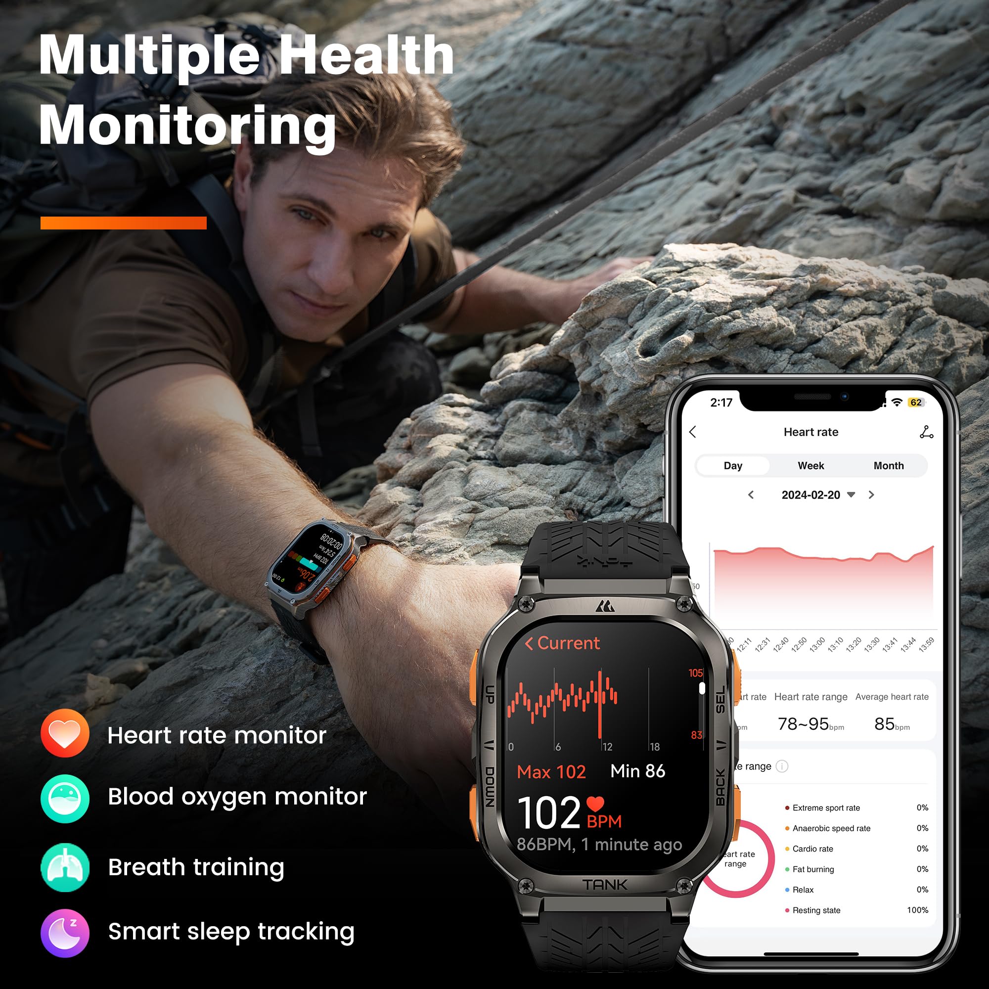 Mua KOSPET Tank M3 Ultra Smart Watch with GPS, 50M Waterproof, Compass ...