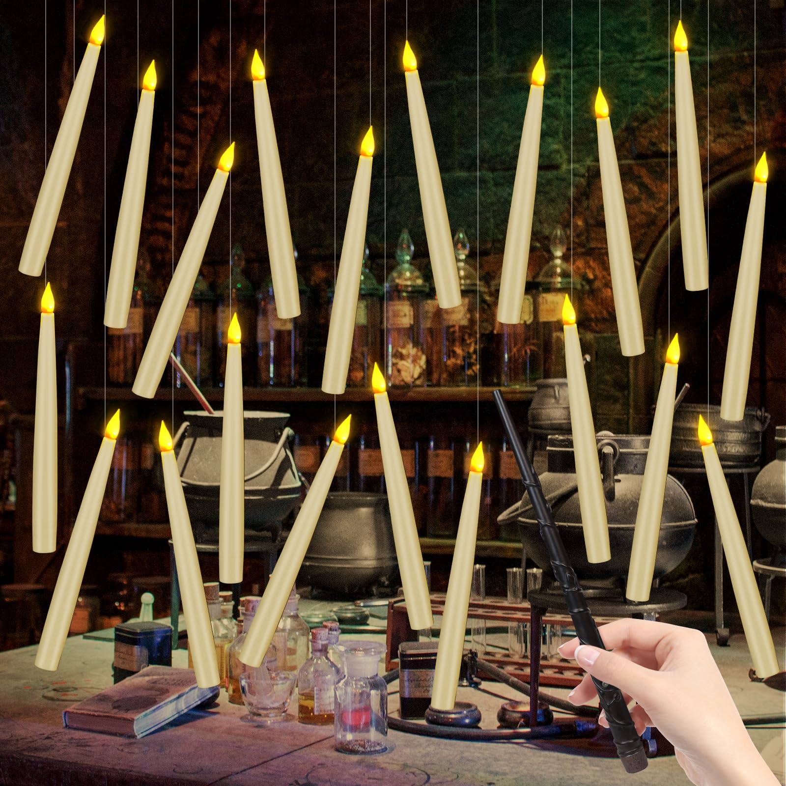 Mua 20 Pack Halloween Decorations Floating Candles with Wand,Magic ...