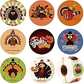 Amazon.com : Whaline 1000Pcs Thanksgiving Stickers Roll Cute Turkey ...