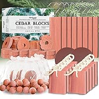 100 Pcs Natural Cedar Wood Blocks & Balls For Closet - Moth Repellent ...