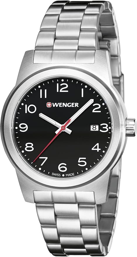 WENGER Herren Analog Quarz Uhr mit Edelstahl Armband 01.0441.145 ...