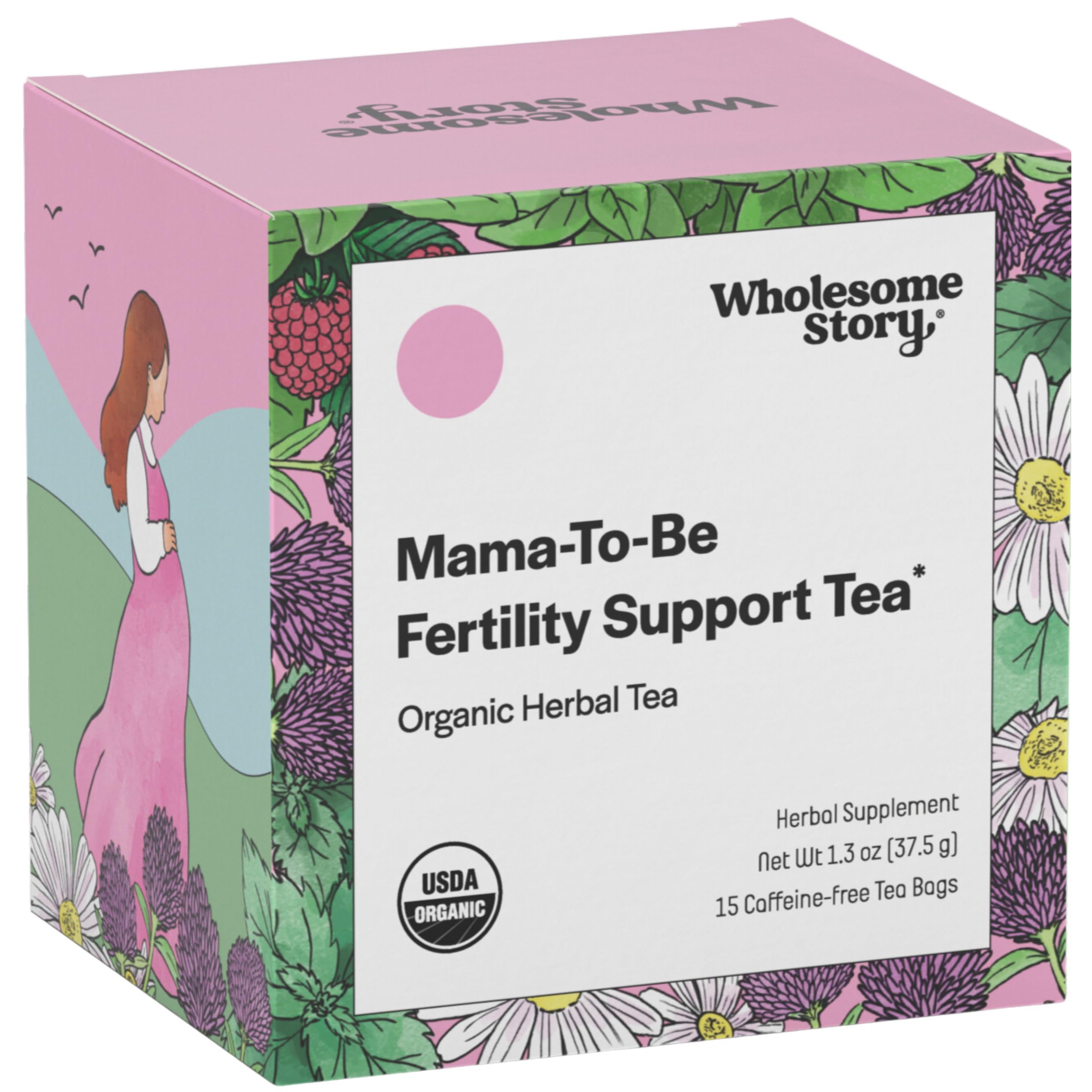 Organic Fertility Tea for Women w Red Raspberry Leaf Tea, Cinnamon Bark, Spearmint Leaf, Nettle ...