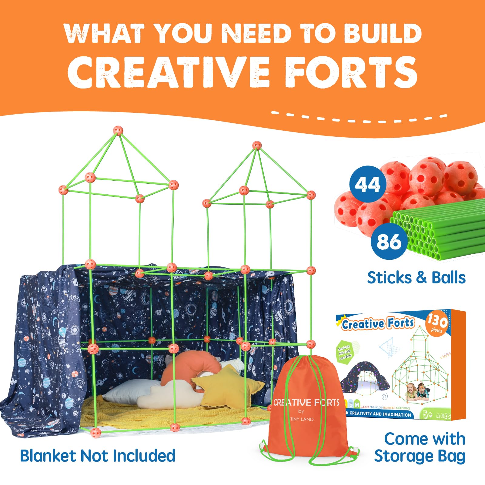 Mua Tiny Land Fort Building Kit Creative Fort Indoor Outdoor for 5,6,7 ...