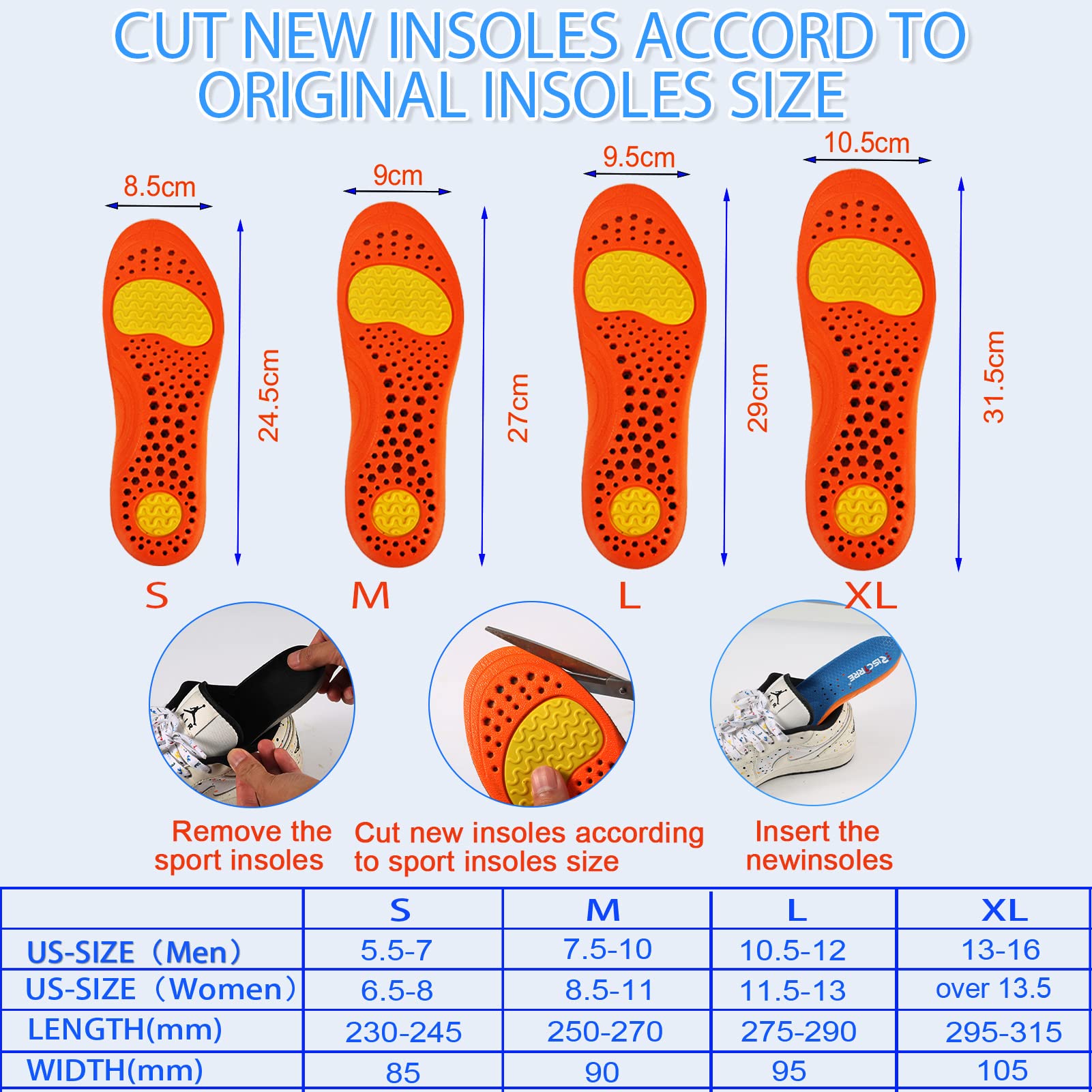 Mua Insoles for Men and Women- Support Shock Absorption Cushioning ...