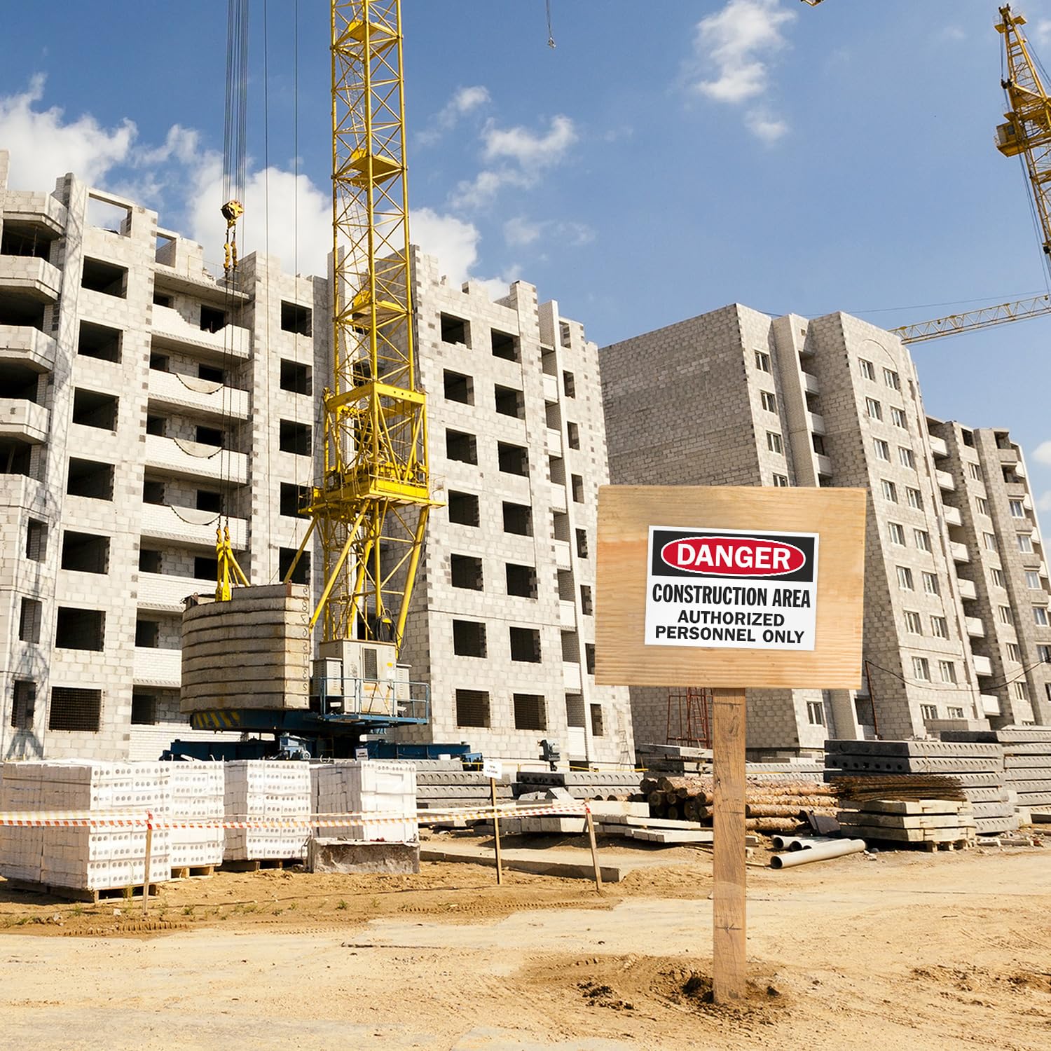 SmartSign "Danger Construction Area Authorized Personnel Only" Rip-Out ...