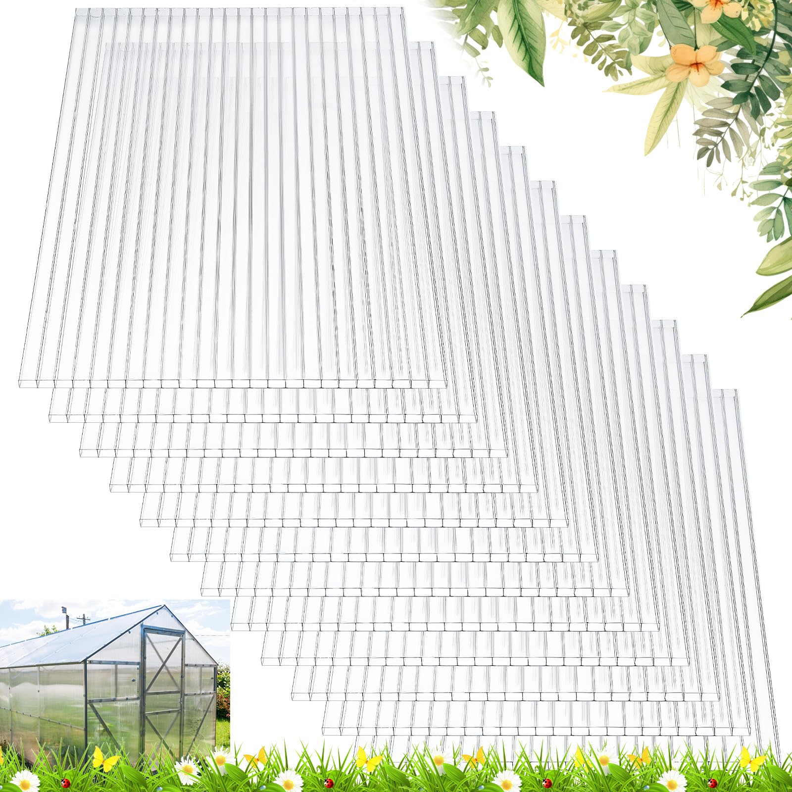 Mua 6 Pack Polycarbonate Greenhouse Panels Polycarbonate Sheets Twin-Wall Roof Panels Waterproof ...