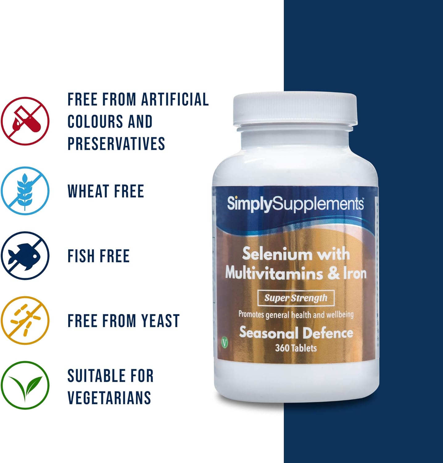 Selenium 220mcg with Multivitamins & Iron | 100% NRV | 360 Tablets ...