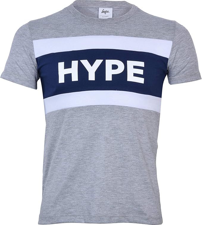 Amazon.com: Hype Boys Crew-Neck Logo T-Shirt, Grey Melange: Clothing