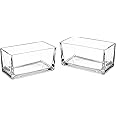 Amazon.com: 7.5 Inch Modern Clear Glass Rectangle Block Vase ...