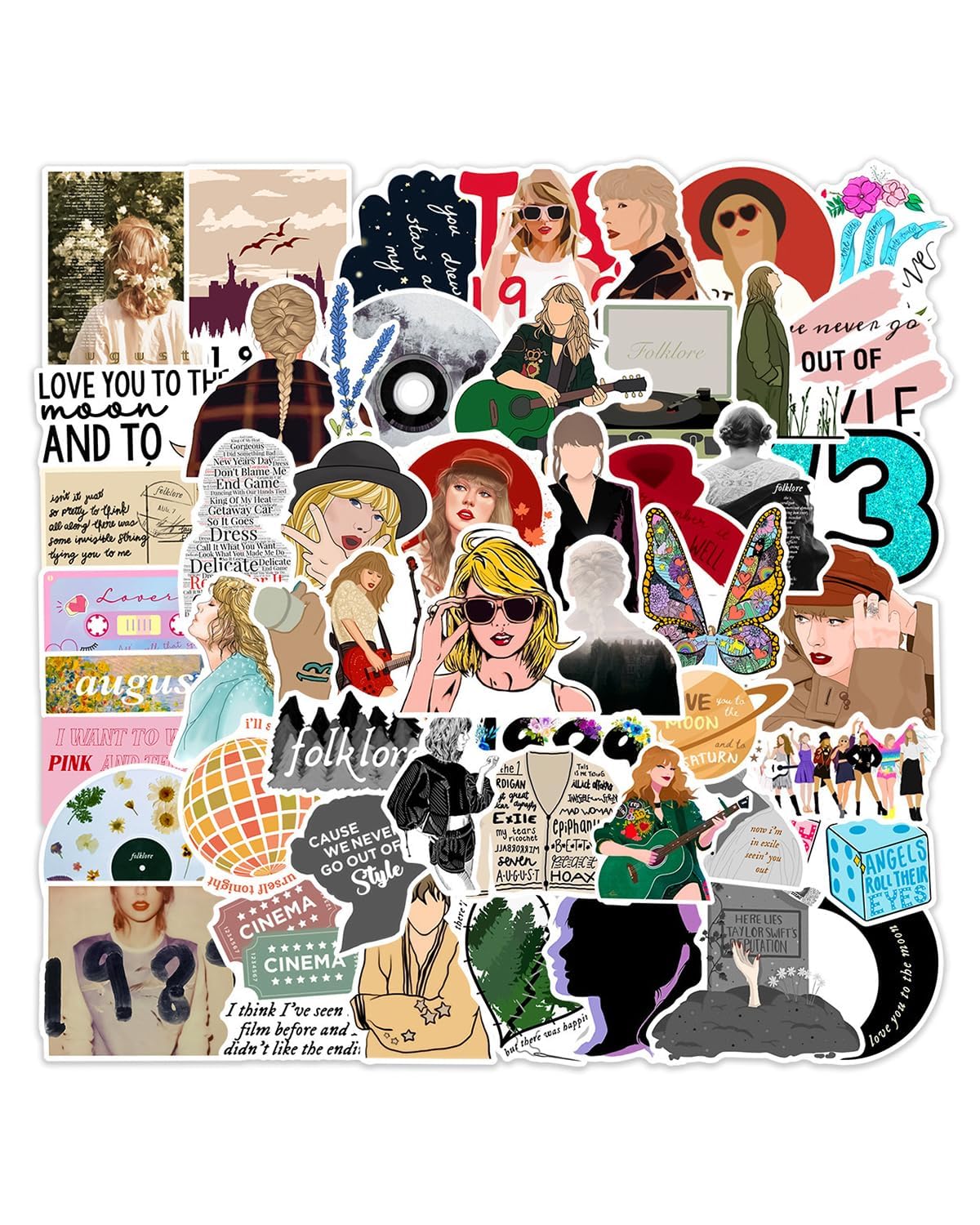 Mua 50 Pack Taylor Music Stickers, Cool Vinyl Stickers for Adults/Teens ...