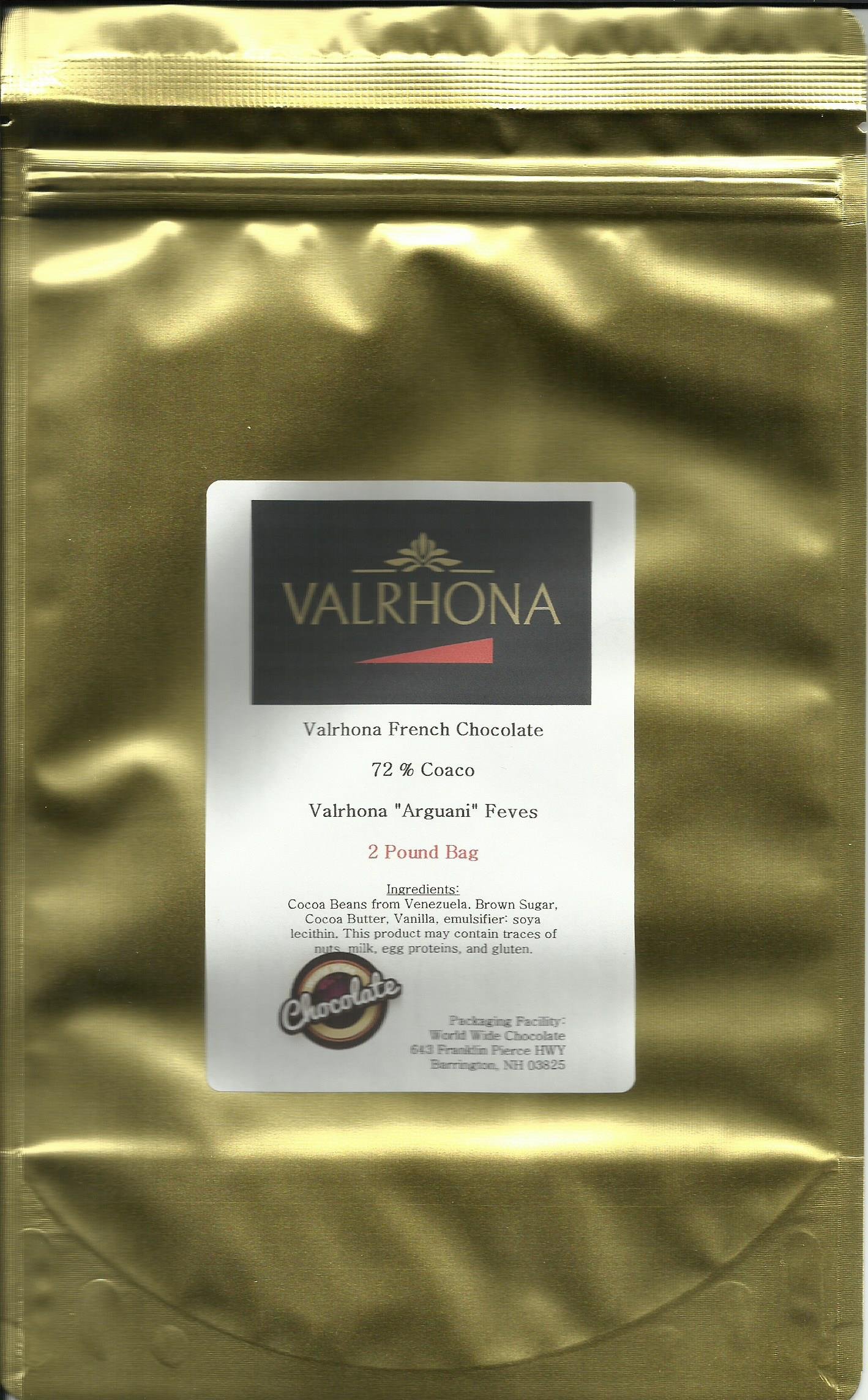Valrhona Chocolate Araguani Feves (discs) 72% Pure Venezuelan Dark ...