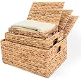 Amazon.com: Wicker Storage Baskets with Lid, Basket With Lid Decorative ...