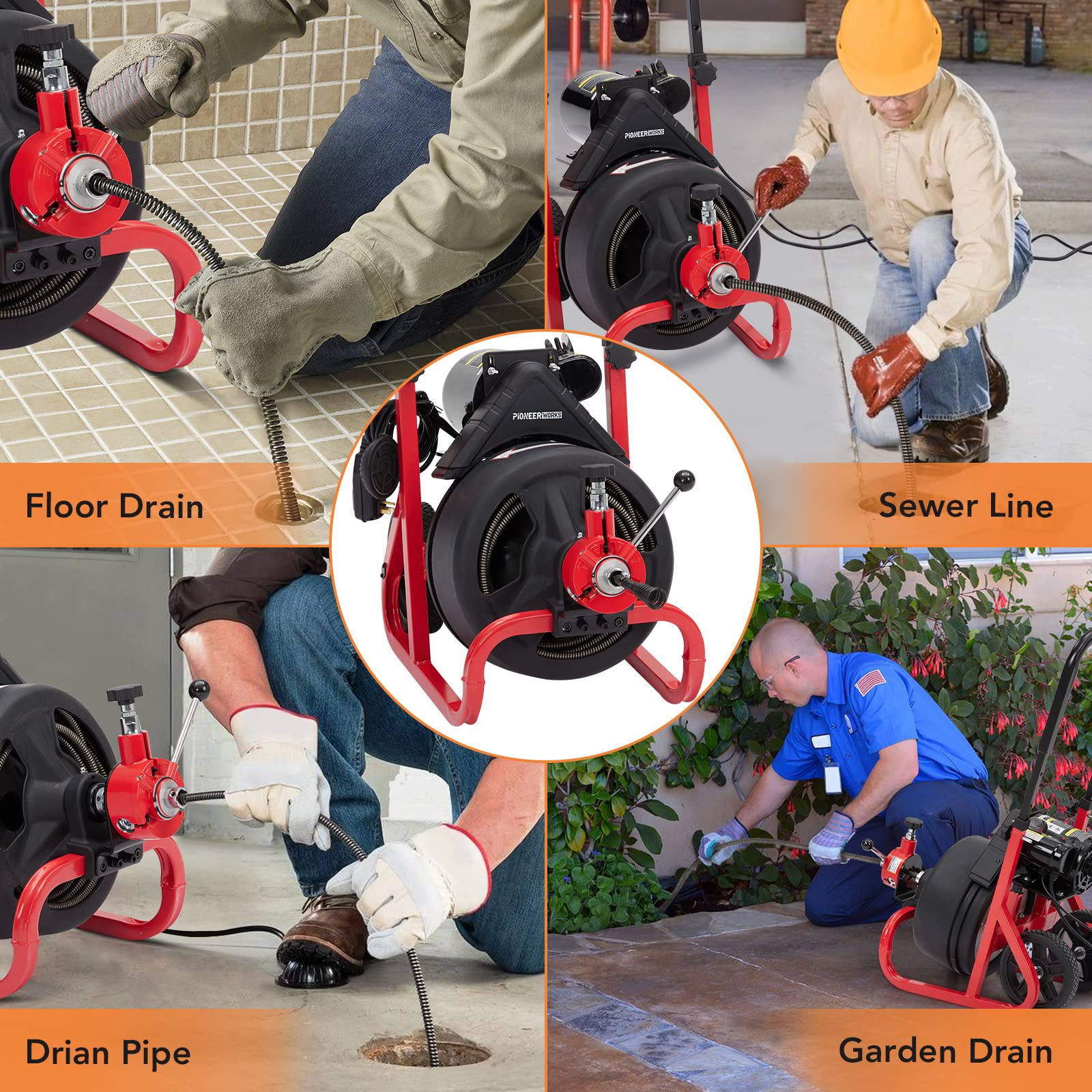 Mua PIONEERWORKS 75Ft x 1/2 Inch Auto-feed Drain Cleaner Machine ...