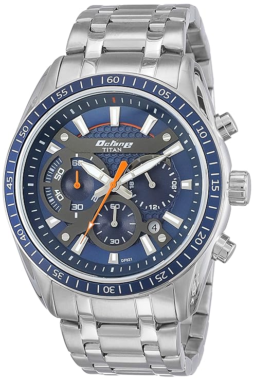 Buy Titan Octane Chronograph Blue Dial Men's Watch -NM90077KM02 ...