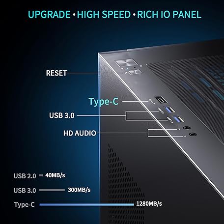 Mua MUSETEX K2 PC Case, Computer Case 360MM RAD Support, Type-C Black ...